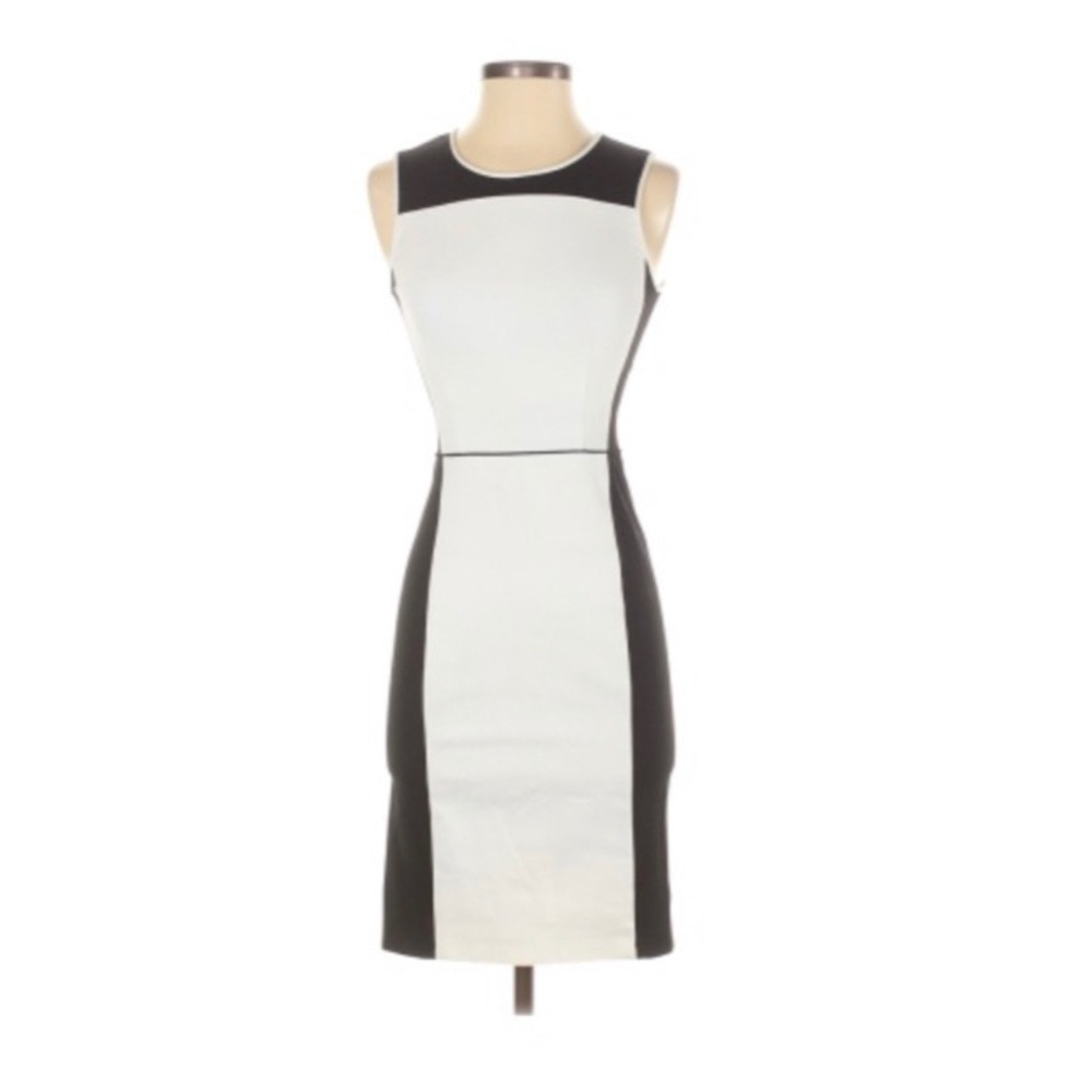 Theory Black & White Color Blocked Bodycon Dress - Gem